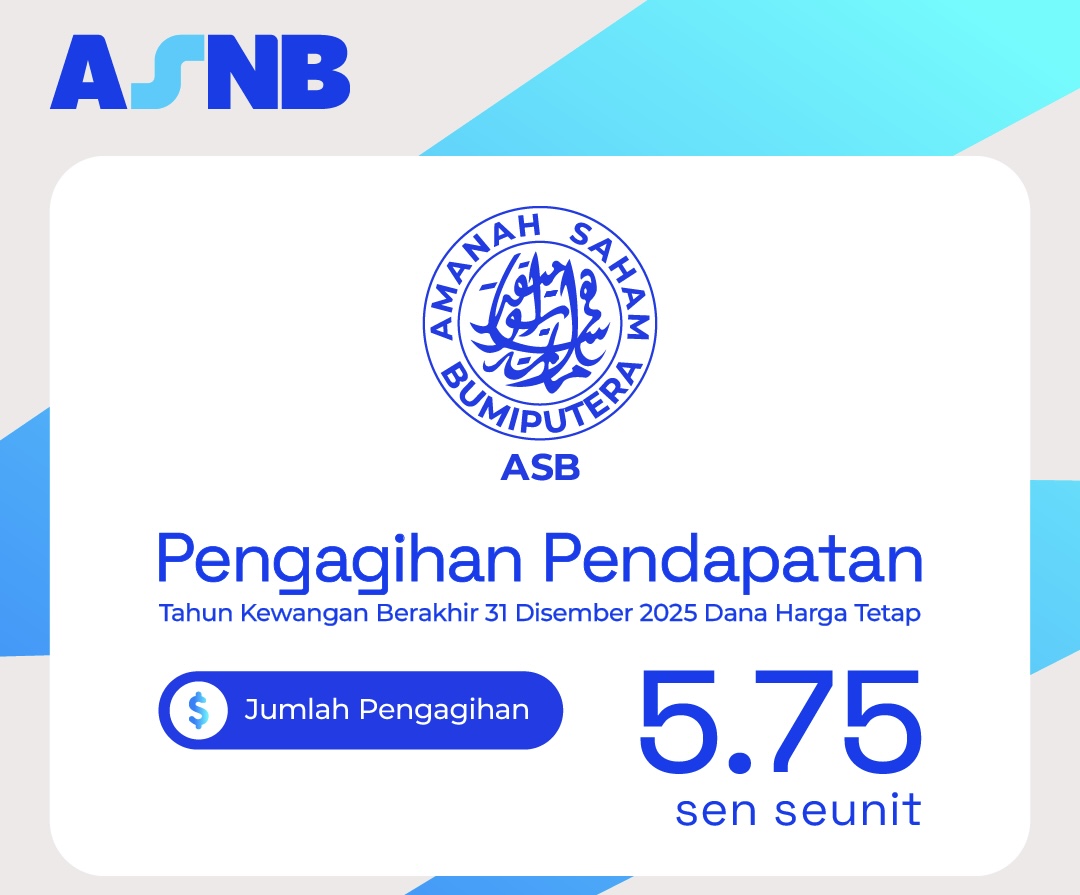 ASNB Umum Agih Pendapatan ASB Sebanyak 5.75 Sen Seunit – Rnggt
